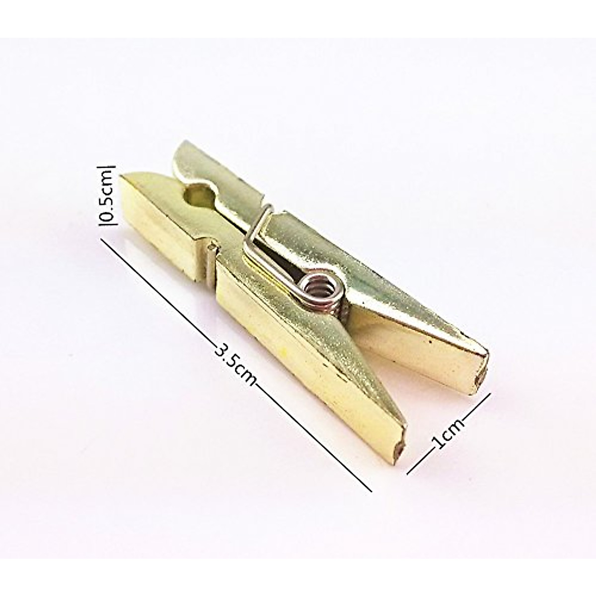 Yueton 50pcs Mini Plastic Clothespins Clip, Clothesline Utility Clips (Golden)