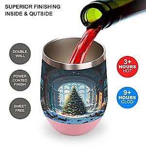 WYUSPGK 304 Stainless Steel Insulated Cup, Winter Ruins Print Smooth Rim, Durable & Reusable - Perfect for Office, Home, And Travel
