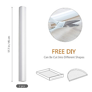Hemoton 2 Rolls Cabinet Shelf Drawer Liner Non-Adhesive Waterproof Non-Slip EVA Mat Transparent 17.7” x 59”