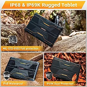 OUKITEL RT5 Rugged Tablet,10.1" FHD+ Screen,11000mAh Large Battery,14GB RAM +256GB ROM(1TB Expandable),Android 13 Tablets,16MP+16MP Camera,4G Dual SIM/5G WiFi/GPS/OTG Waterproof Tablet PC (Black)