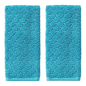 SKL Home by Saturday Knight Ltd. Ocean Watercolor Scales Hand Towel, Blue (2-Pack)