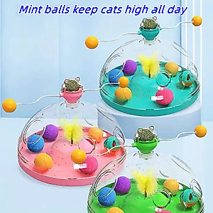 4 in 1 Cat Toy Indoor for Cats Interactive Best Kitten Puzzle Toys Seller Kitty Treasure Chest Puzzles Smart stimulating Mental Stimulation Brain Games Track Balls Teaser Catnip Ball with Feather