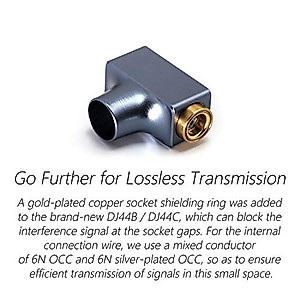 DD ddHiFi All-New DJ44C Aluminum Version 4.4mm Balanced Female to 3.5mm Male Headphone Jack Adapter, Audio Converter for Your 4.4mm Earphone/Headphone