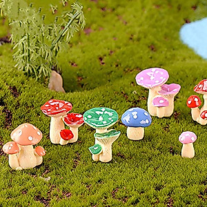 MAOMIA Miniature Mushroom Figurines 8pcs Fairy Garden Accessories Mushroom Cake Toppers Micro Landscape Garden Decoration Plant Flower Pots Ornaments(Random Style)