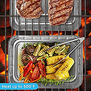 Aluminum Foil Grill Drip Pans - Bulk Pack of Durable Grill Trays – Disposable BBQ Grease Pans – Compatible with Weber Grills - Made in the USA - Also Great for Baking, Roasting & Cooking (Pack of 25)