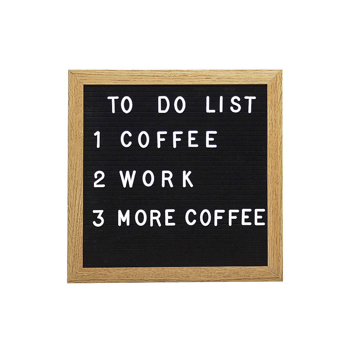 Pearhead Natural Wood And Black Felt Classic Letter Board Set, Includes 294 White Letters, Modern Reusable Message Board, Gender Neutral Photo Prop, Nursery And Home Decor, 10" x 10"