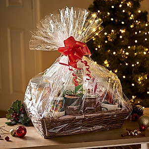 Cupplation Cellophane Cello Bags,24x30 inches,15 PACK, Clear Cellophane Wrap Bags, Packaging Bags for Gift Baskets, Presents, Wine Bottles, Bridal/Baby Showers and More, Ribbon NOT Included