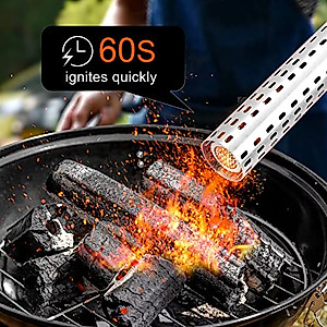 GGC Electric Charcoal Fire Starter Lighter for Big Green Egg Smokers BBQs Grills Wood Burning Fireplaces and Fire Pits(Meramic Core Material)