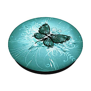 Butterfly - Green Teal Butterfly Design PopSockets PopGrip: Swappable Grip for Phones & Tablets