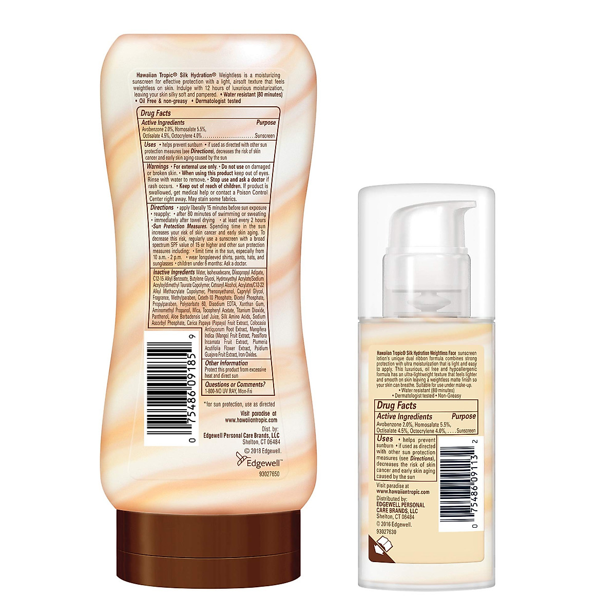 Hawaiian Tropic Silk Hydration Weightless Sunscreen Pack - SPF 30 Broad Spectrum Sunscreen Lotion (6oz) & Face Lotion (1.7oz)