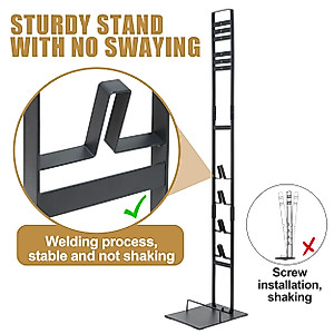 BRIGHTSHOW Vacuum Stand for Dyson V15 V11 V10 V8 V7 V6,Stable Metal Storage Bracket Holder for Handheld DC30 DC31 DC34 DC35 DC58 DC59 DC62 Cordless Vacuum Cleaners Accessories (Grey)