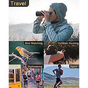 GOANDO 20x50 Binoculars for Adults and Kids High Power Compact Binoculars Large Waterproof Binoculars with Low Light Night Vision for Hunting Bird Watching Travel Sightseeing Outdoor Sports, Black