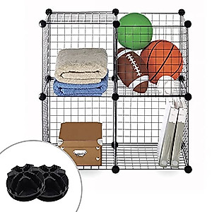 Kyuionty 30Pcs Wire Cube Connectors Plastic Grid Cube Organizer Connector for Modular Closet Storage Organizer & Wire Shelving (Black)