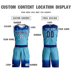 Custom Gradient Basketball Jersey Kit Printed Team Name &Number Suit for Adults Boys Personalized Athletic Uniform