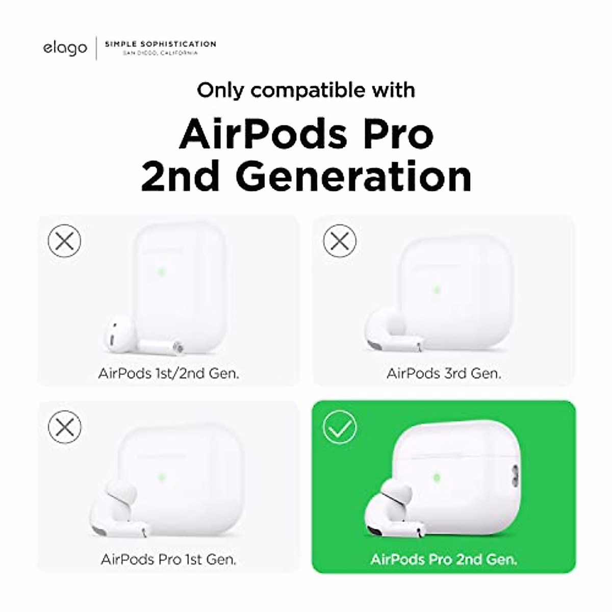 elago Liquid Hybrid Case Compatible with AirPods Pro 2nd Generation Case Cover with Lanyard - Compatible with AirPods Pro 2 Case, Triple Layer Protection, Dust Resistant, Shockproof (Stone)