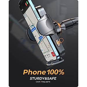 TOLLEFE 2-in-1 Cup Holder Phone Mount with Vent Clip, Cup Phone Holder for Car, [Adjustable Gooseneck & Ultra Stable], Car Phone Holder Mount for iPhone14 13 12 Pro Max, X XR Samsung S22 All Phones