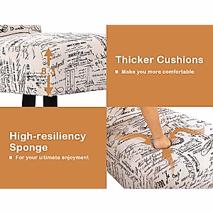 Armless Accent Chair, Living Room Chair, Small Chair for Bedroom, Accent Chairs for Living Room Office, Small Modern Armless Accent Chair, Side Chair, Bedroom Chairs with Thick Sponge Cushion white