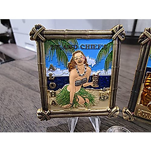 Navy Island Chief Tiki Hut Bar Hawaiian CPO USN Pin Up Girl Challenge Coin