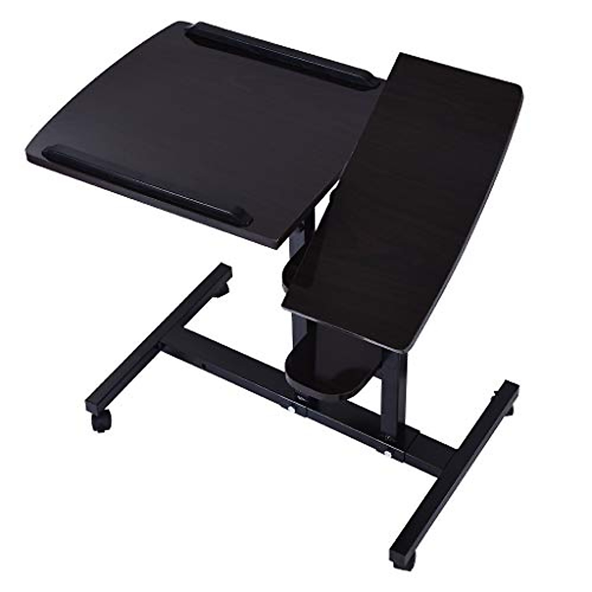 Small Desks for Home Office Small Spaces Bedside Sofa Computer Working Reading Writing Desk Folding Adjustable Mobile Standing Table (Black)