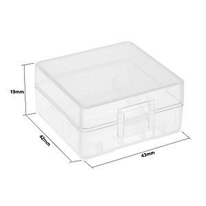 uxcell 5 Pcs Battery Storage Case Holder Storage Transparent 2 x 18350 Batteries Capacity