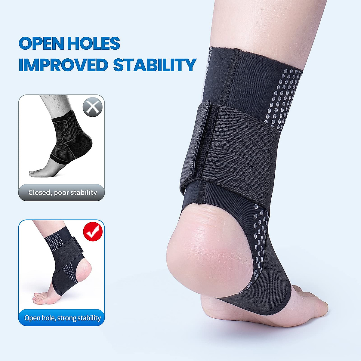 Galvaran Ankle Brace, Adjustable Breathable Compression Ankle Support，for Men and Women with Sprained Ankles, Ankle Wrap Stabilizing Ligaments, Plantar Fasciitis Relief