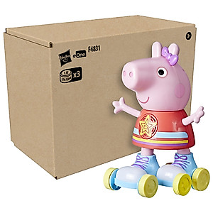 Peppa Pig Disco Peppa Roller Skating Doll, Pull-and-Go Action, 11 Inch Figures, Preschool Toys for 3 Year Old Girls and Boys and Up, with Lights, Speech, and Music