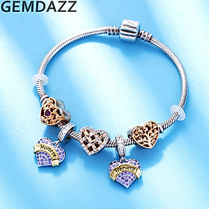 February Birthstone is Honest Heart Dangle Charms, fits Pandora Valentines Bracelet, Amethyst Purple CZ Love Pendant Beads in 925 Sterling Silver, Gift for Wife/Sister/Birthday