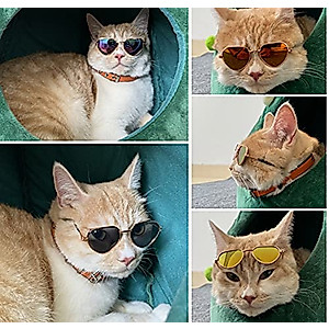 Funny Cat Sunglasses Dog Glasses Metal Retro Triangular Glasses Puppy Pet Eyewear Costume for Cosplay Toys Photos Props