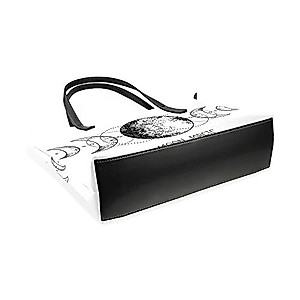 Kuizee Shoulder Bags Tote Triple Moon Wicca Astrology Magic Symbol Handbags PU Leather Decoration Casual School Shopping 15.7In