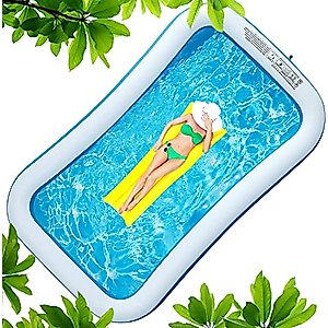 santabay Inflatable Pools, Kiddie Swimming Pool for Kids, Above Ground Pool 120" x 72" x 22" Full-Sized Blow Up Pools for Backyard Outdoor Family Pool for Toddler Adults Age 3+