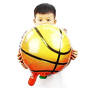 BinaryABC Basketball Mylar Foil Balloons,Sports Theme Party Supplies,10Pcs(18 Inch) (Basketball-1)