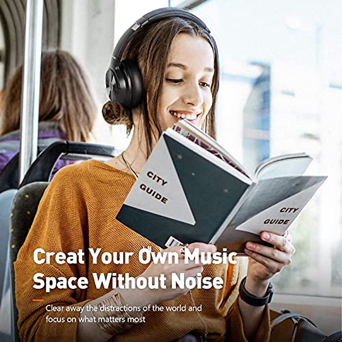 OneOdio Active Noise Cancelling Headphones, A30 Wireless Wired Headset Bluetooth 5.0 Over Ear Headphones with Microphone, HI-FI Stereo Deep Bass 45H Playtime for Travel Work-Black