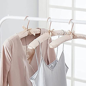 BESPORTBLE 4pcs Satin Padded Hangers Satin Hangers with with Metal Hook Anti Slip Sponge Satin Cushioned Hangers for Sweaters Dresses Coats