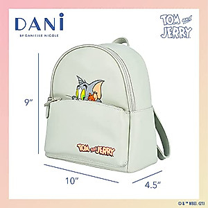Danielle Nicole DANI Tom and Jerry Mini Backpack, Small Bookbag, Pale Green, 9 Inch