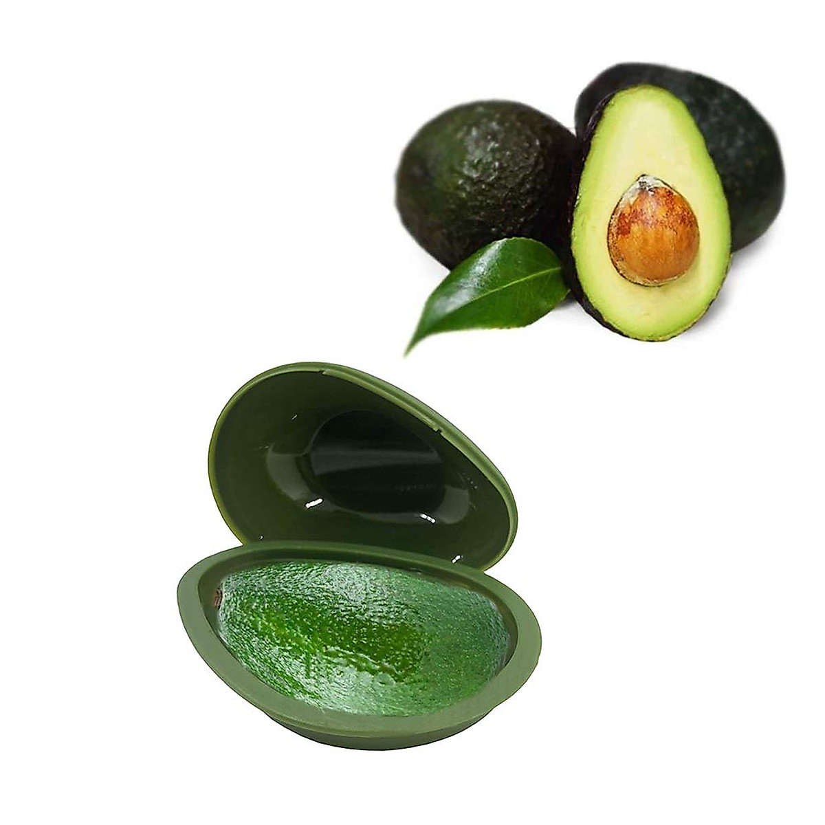 Yamesu 5 Pieces Fruit and Vegetable Shaped Savers Keepers Storage Containers for Fridge, Avocado Green Pepper Tomato Lemon and Onion Keeper/Saver/Holder, Refrigerator Vegetable Crisper