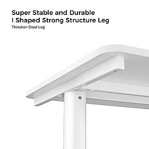 It's_Organized White Computer Desk,47 inch PC Laptop Computer Table Workstation with Mouse Pad,Modern Study Writing Desk for Home Office Gaming/Working