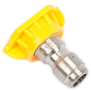 Forney 75154 Pressure Washer Accessories, Quick Connect Spray Nozzle, Chiseling, 15-Degree-by-5.5mm, Yellow