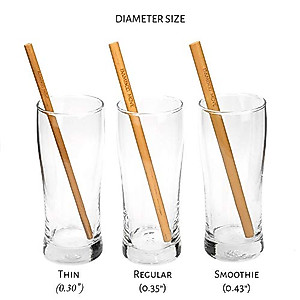 Personalized Bamboo Straw Individual kit - MOVE Line by Bamboo Step: 1 Reusable Straw and a cleaning brush in a kraft paper box. Laser Engraving of Custom Text. (Regular Diameter size)