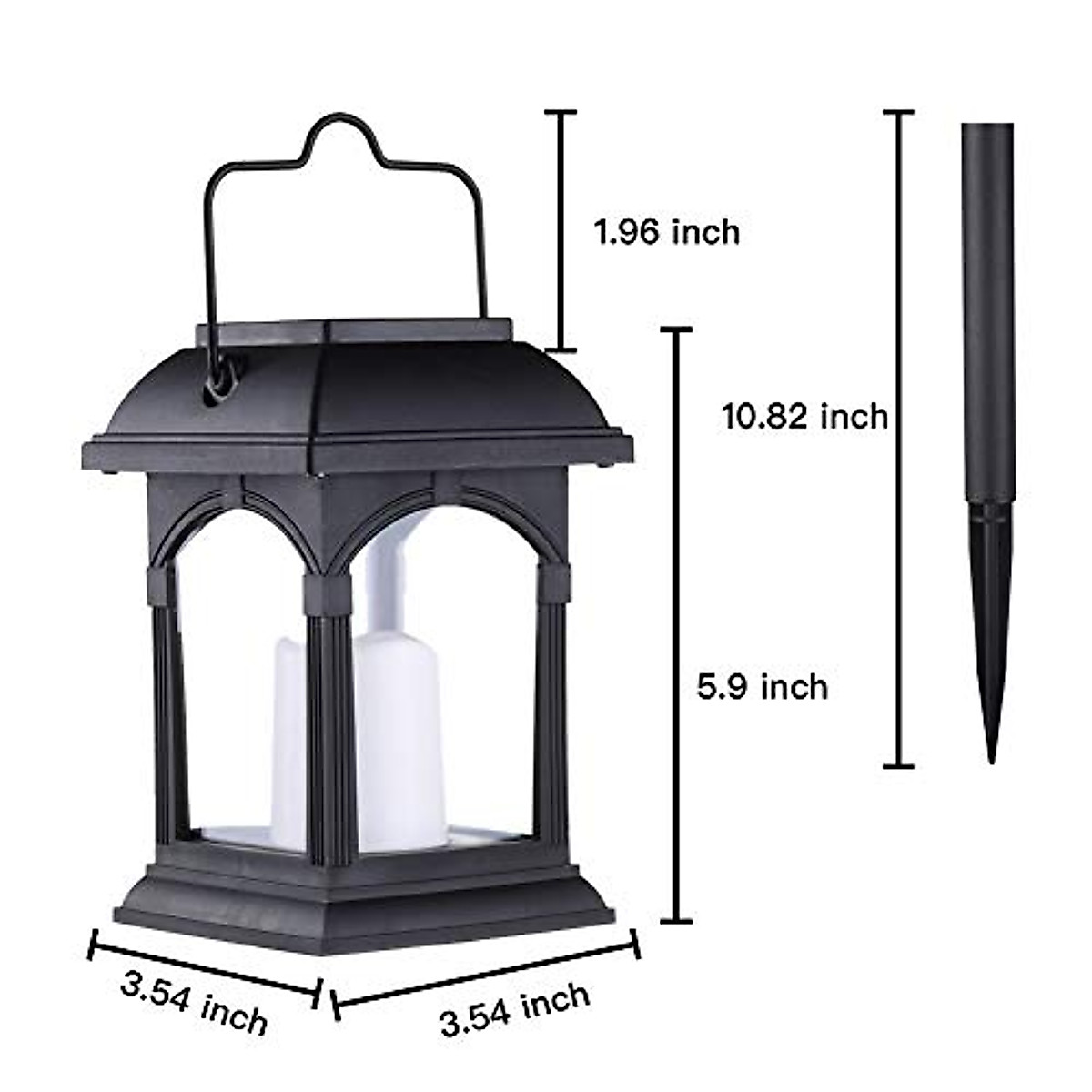 Clihere Solar Lantern Outdoor Hanging, Flickering Retro Candle Effect Solar Stake Light, Solar Hanging Lanterns Outdoor, Solar Decorations Patio Light for Garden,Lawn,Tree,Yard, Umbrella (6 Pack)