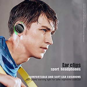 Wireless Sports Earbuds with Earhooks Bluetooth 5.3 Over Ear Wireless Earbuds Open Ear Headphones Sports Headset Bluetooth with 4 Microphones Clip on Earphones Wireless Earphones for Sport Cycling