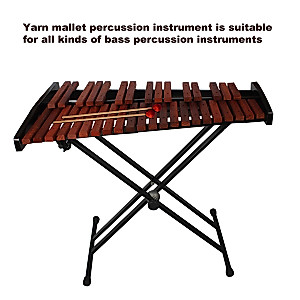 Marimba Mallets Medium Red Hard Yarn Head Keyboard Marimba Mallets with Maple Handles for Percussion Marimba Playing, Pack of 2