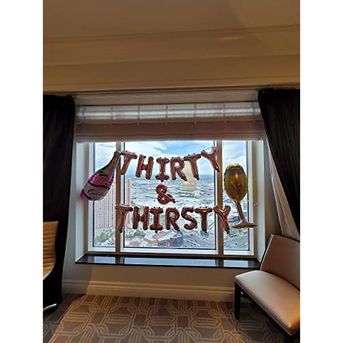 JeVenis Thirty and Thirsty Balloons Dirty 30 Balloon Thirty Birthday Decor 30th Party Supply Champagne Glass Balloon