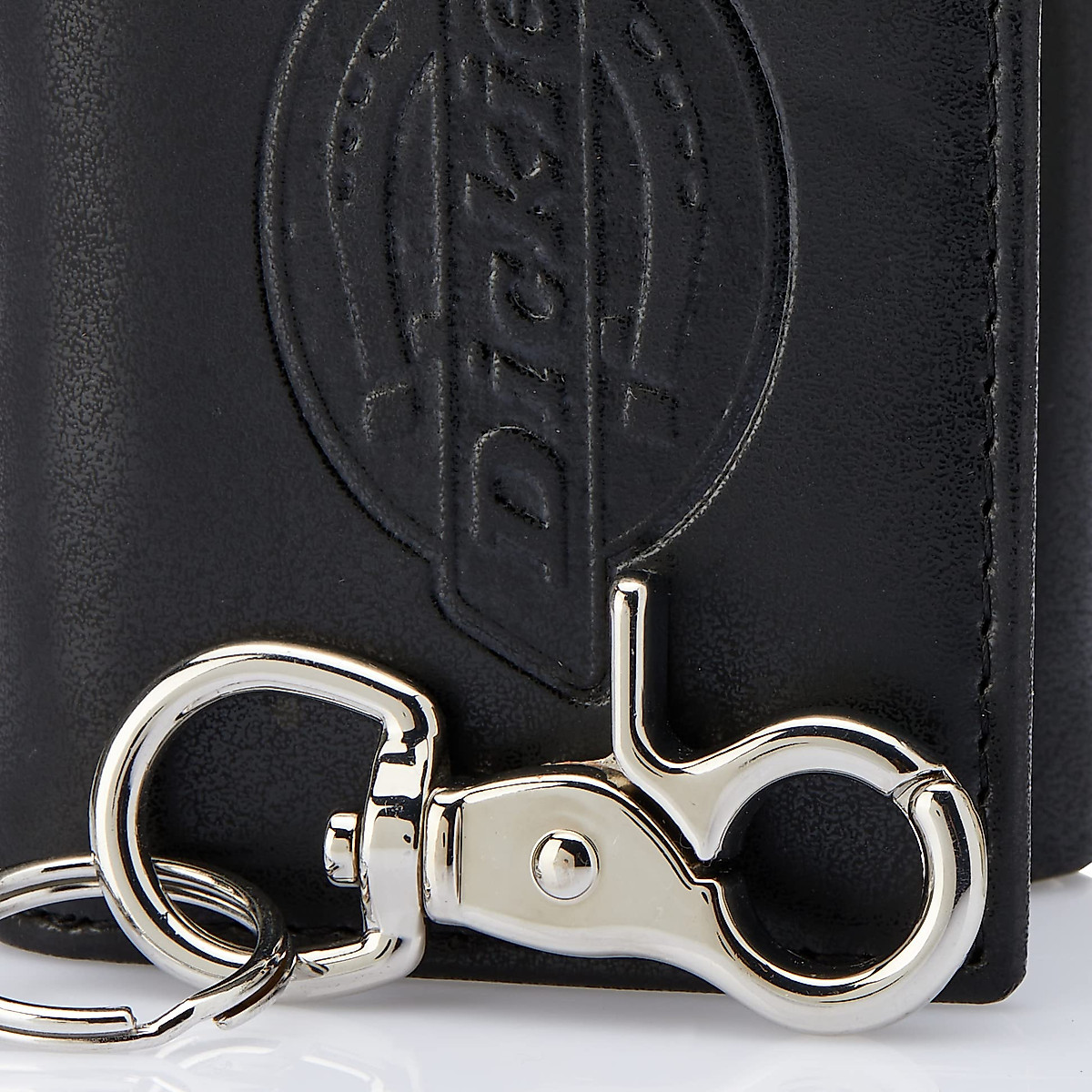 Dickies Men's Leather Chain Wallet - High Security Trifold With ID Window And Credit Card Pockets