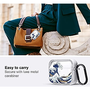 MOSNOVO Airpods Pro 2 Case, Apple Airpods Pro 2 Case, Tokyo Wave Clear Case Design with Luxe Metal Ring Shockproof Protective Cover Case for Airpods Pro Generation