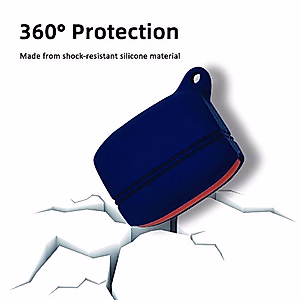 Haotop Case Compatible with Jabra Elite 65t/Elite Active 65t, Silicone Waterproof Overall-Protection Case Cover with Carabiner (Midnight Blue)