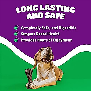 Lively Tails Liver Coated Dog Bones for Aggressive Chewers, Natural Dog Bones for Large Dogs, Beef Shin Large Dog Bones for Medium Dogs, Bones for Dogs Long Lasting, Dog Chew Bones - 1 Count