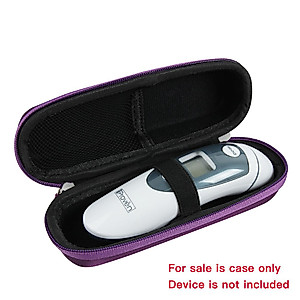 Hermitshell Travel case for [New 2020 Model] iProven DMT-489 / ANKOVO Thermometer for Fever - Forehead and Ear Thermometer (Purple) -Only Case