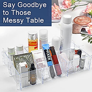 Imboxx Acrylic Drawer Divider Set 40 Pieces Adjustable DIY Drawer Organizer Dresser Separator for Socks Underwear Lipstick Tidy Kitchen Bedroom Dresser