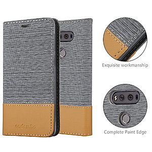 Cadorabo Book Case Compatible with LG V20 in Light Grey Brown - with Magnetic Closure, Stand Function and Card Slot - Wallet Etui Cover Pouch PU Leather Flip