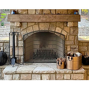 Pilgrim Home and Hearth 18003 Forged Hearth Fireplace Tool Set, 28", Matte Black